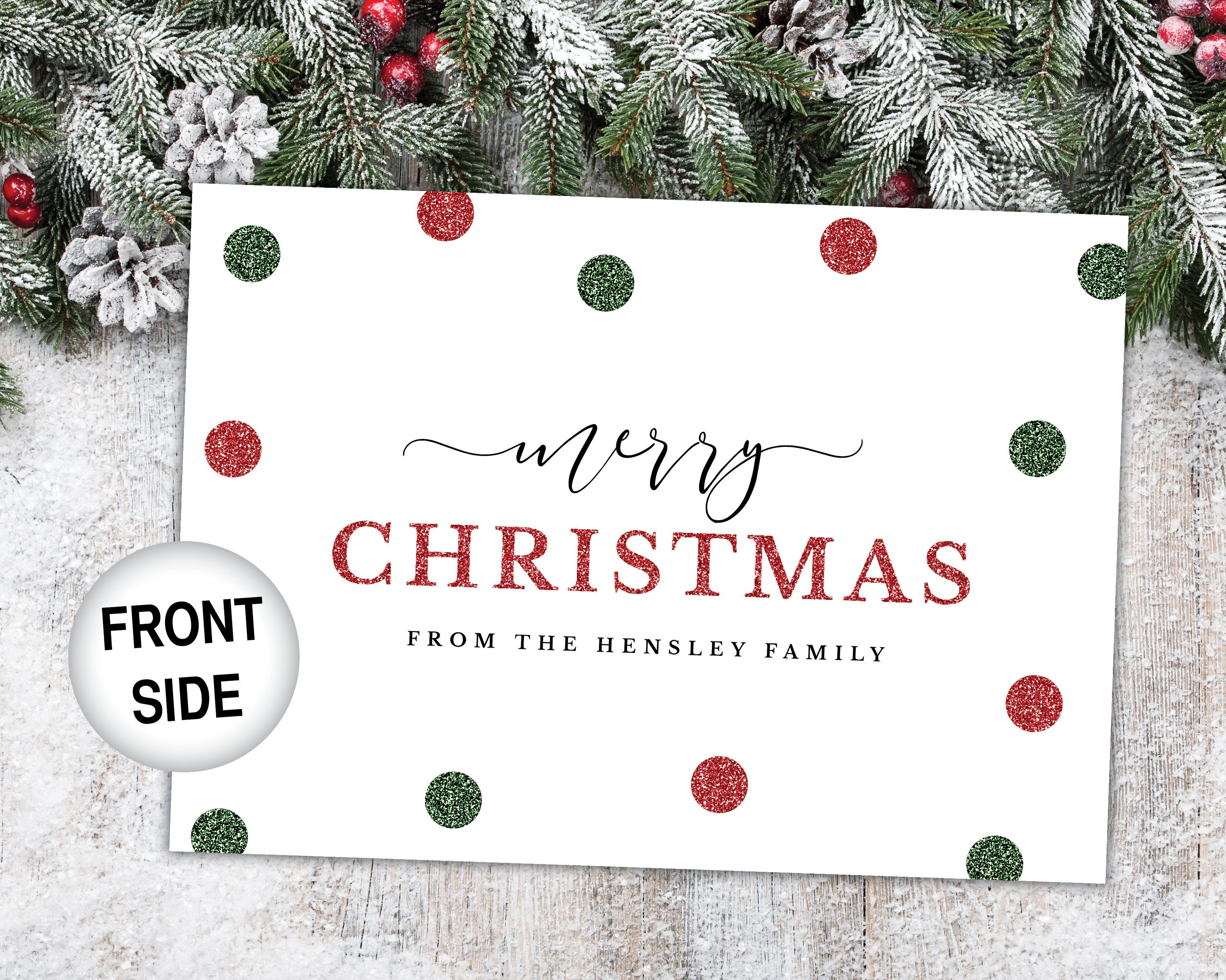 Christmas Card With Photo | Polka Dots Christmas Card With Photo ...