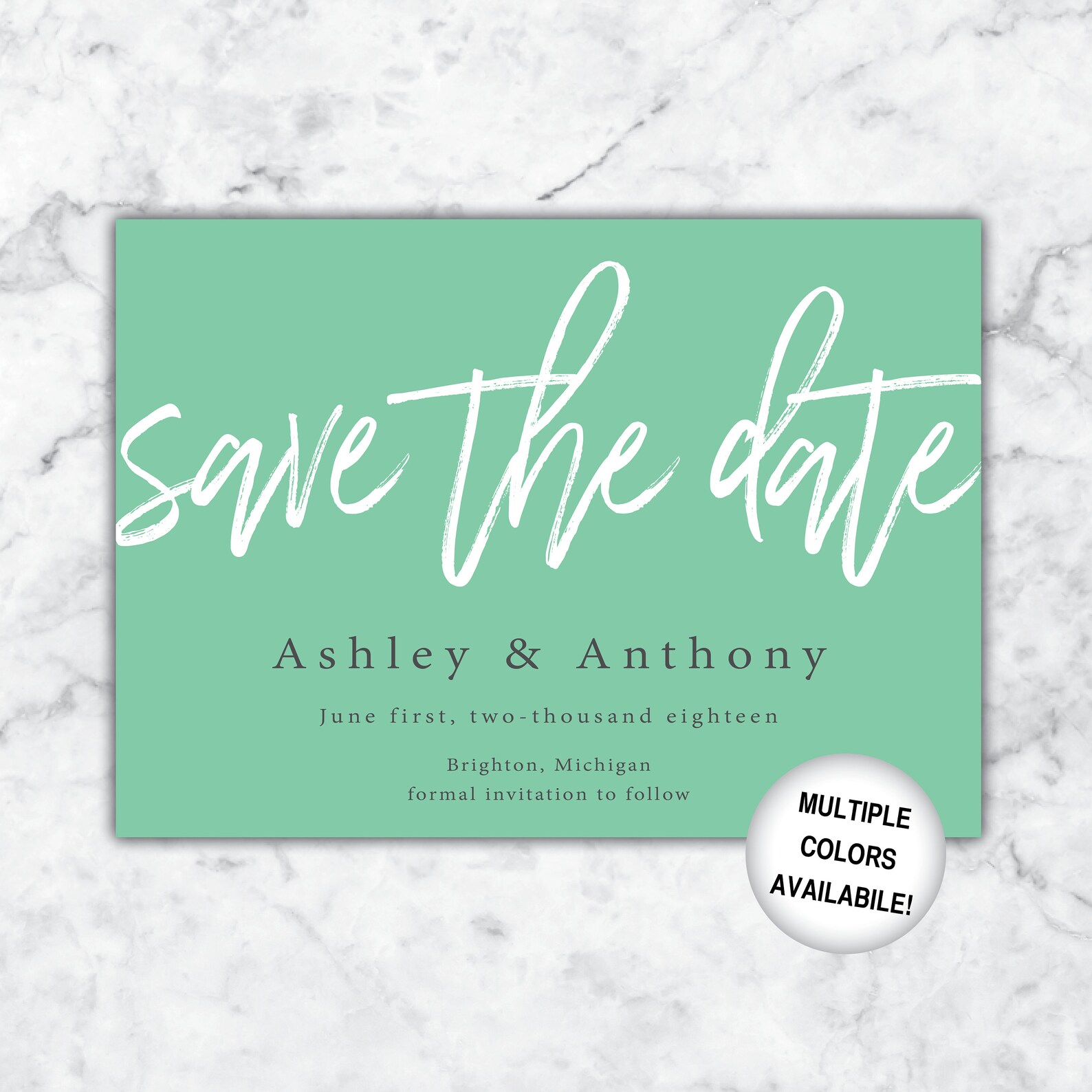 Save the Dates Teal Save the Date Without photo Printable | Etsy