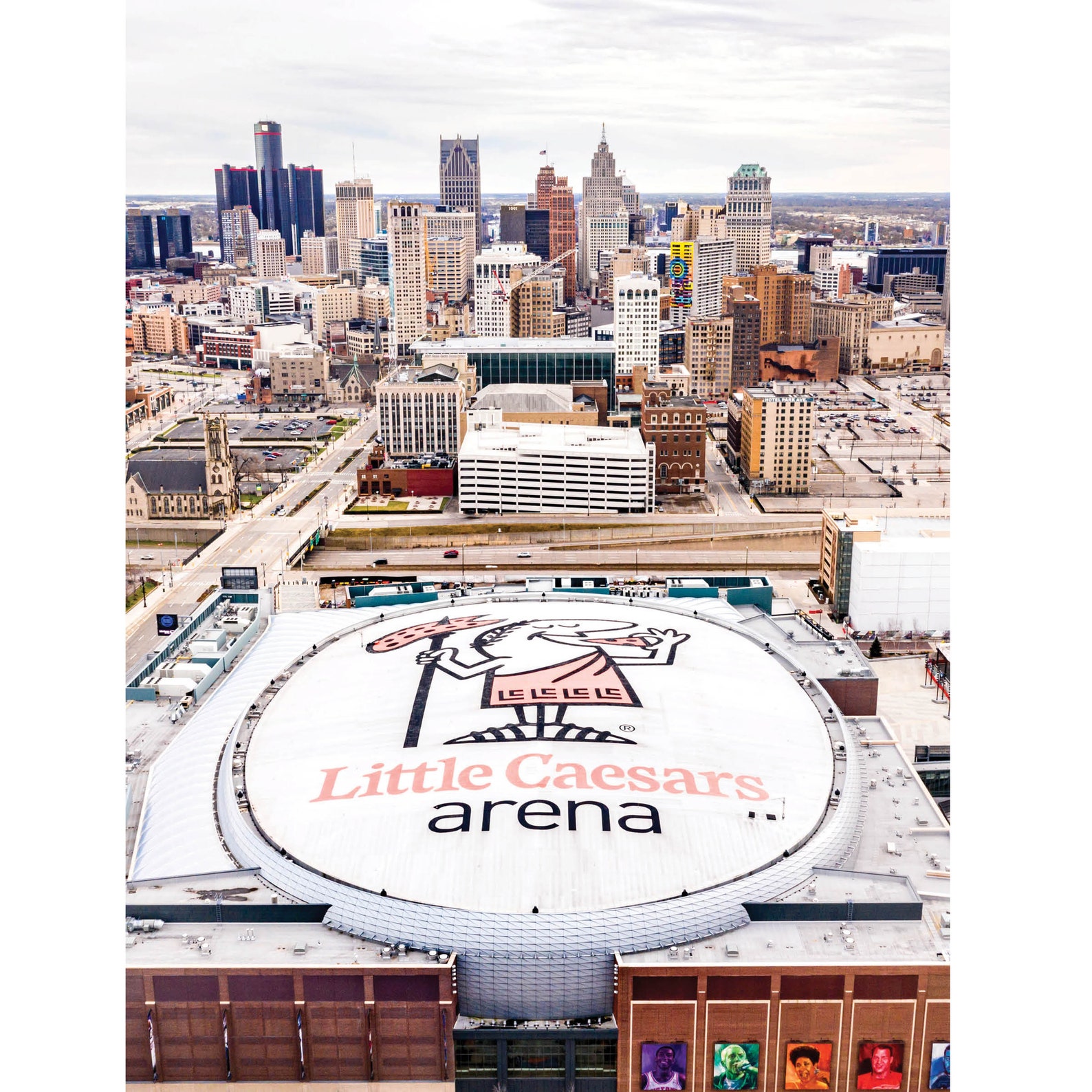 Little Caesars Arena Aerial View Vertical Photo | LCA Photograph Top ...