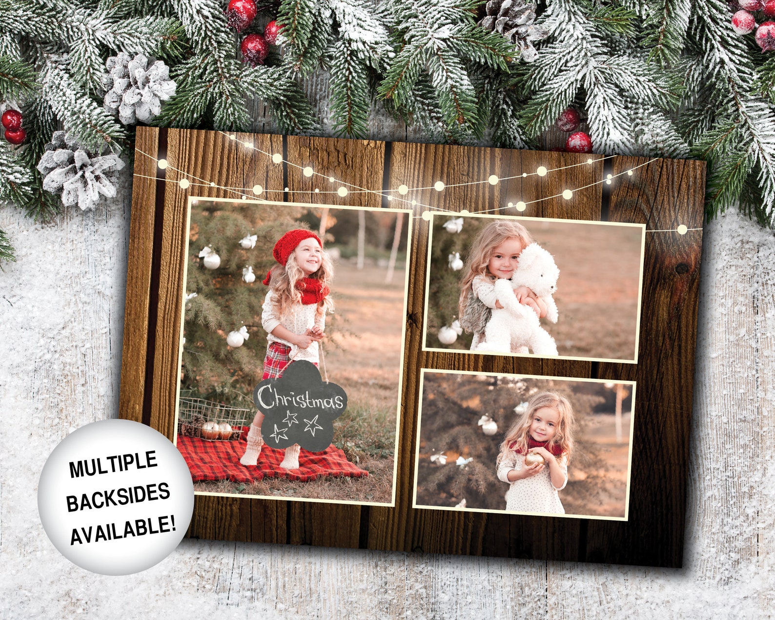 Rustic Christmas Card With Photo | Christmas Card Photo | Christmas ...
