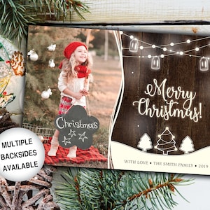 Rustic Christmas Card With Photo | Christmas Card Photo | Christmas ...