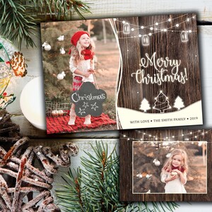Rustic Christmas Card With Photo | Christmas Card Photo | Christmas ...