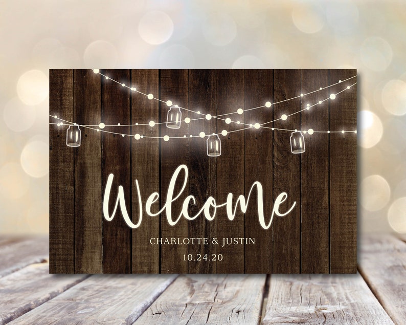 Rustic Welcome Sign for Wedding Shower Rustic Wedding Sign | Etsy
