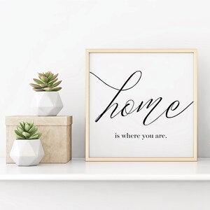 Home is Where You Are Script Printable Sayings, DIY Home Sign Template ...