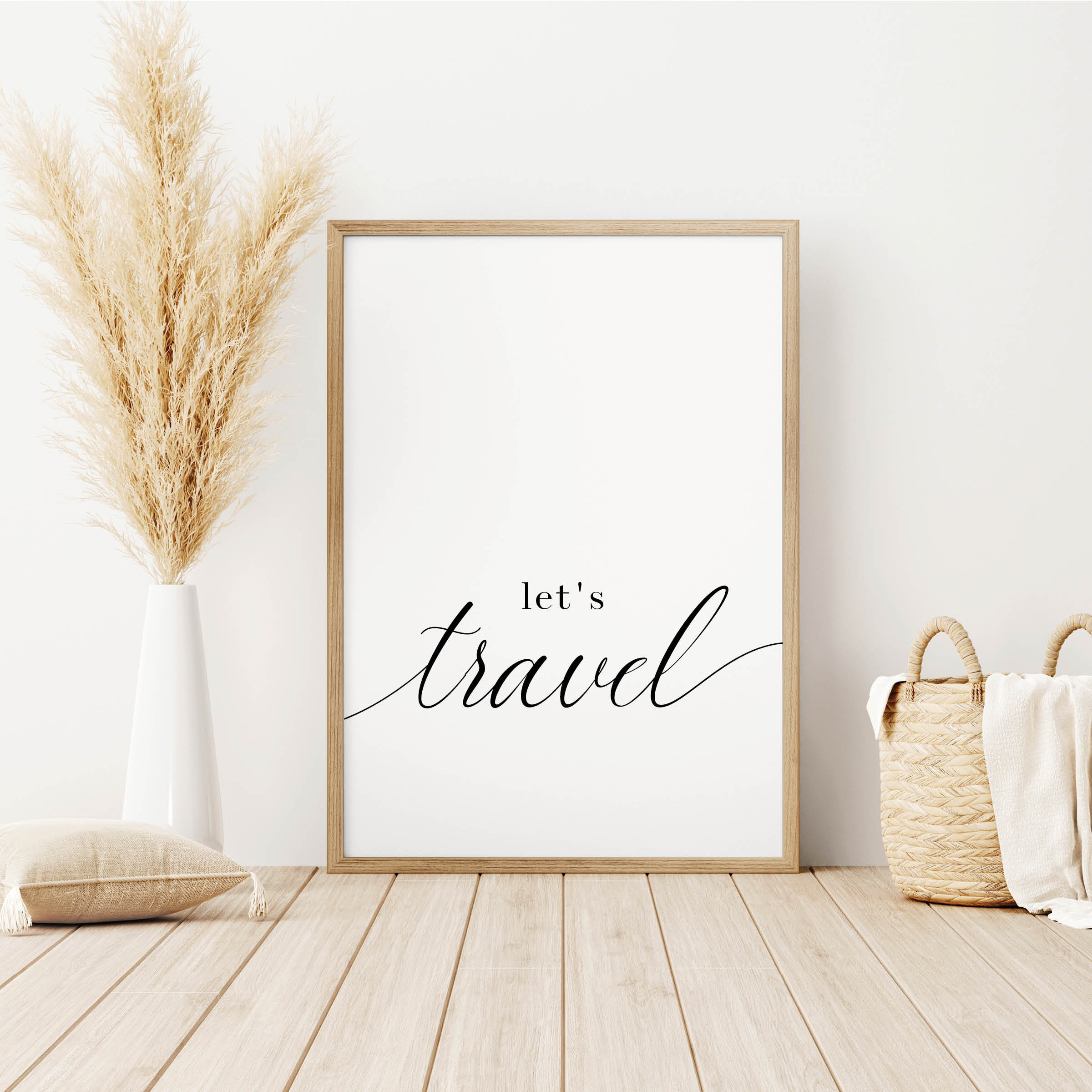 Printable Travel Quotes Let's Travel Sign Travel Wall | Etsy