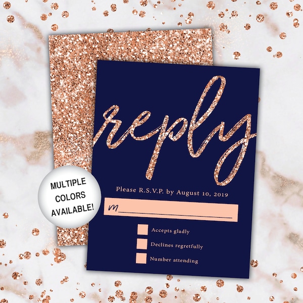 Navy and Rose Gold Wedding - Etsy