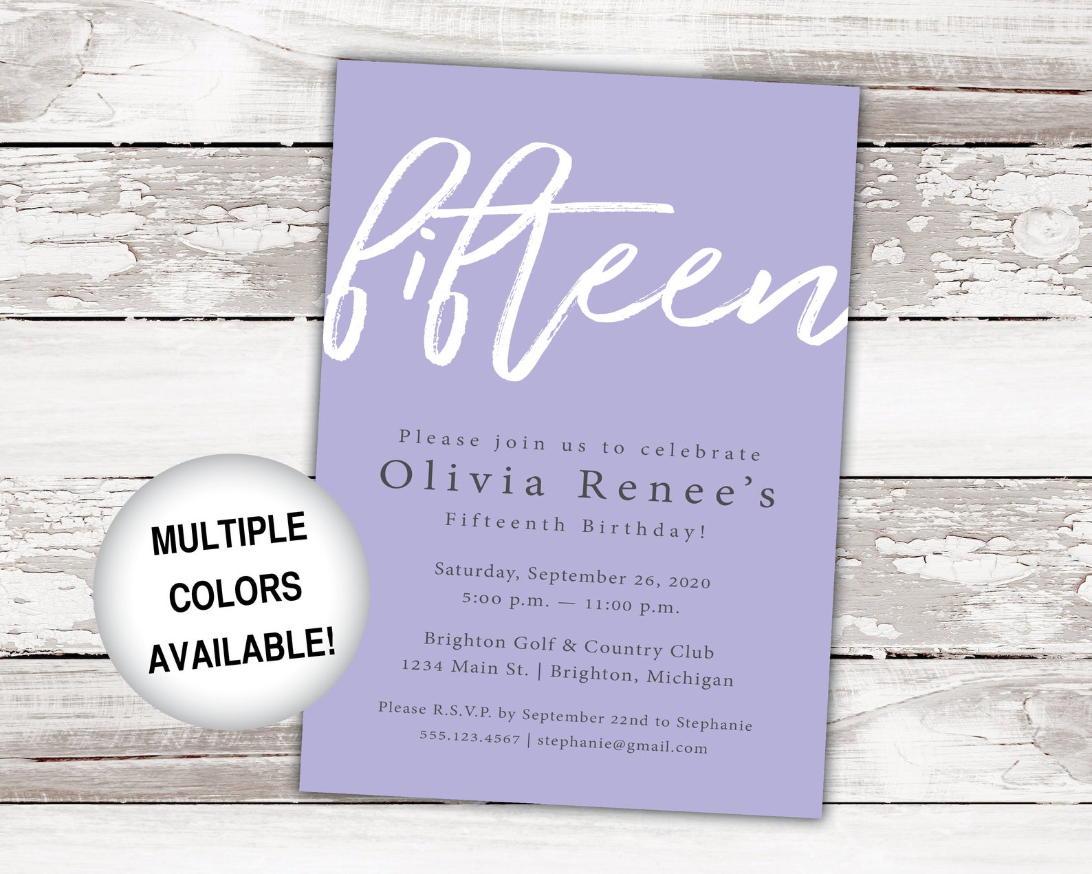 15th Birthday Invitations Printable | Fifteenth Birthday Party ...