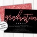 Red Graduation Party Invitations | Grad Party Invitation Red Glitter ...