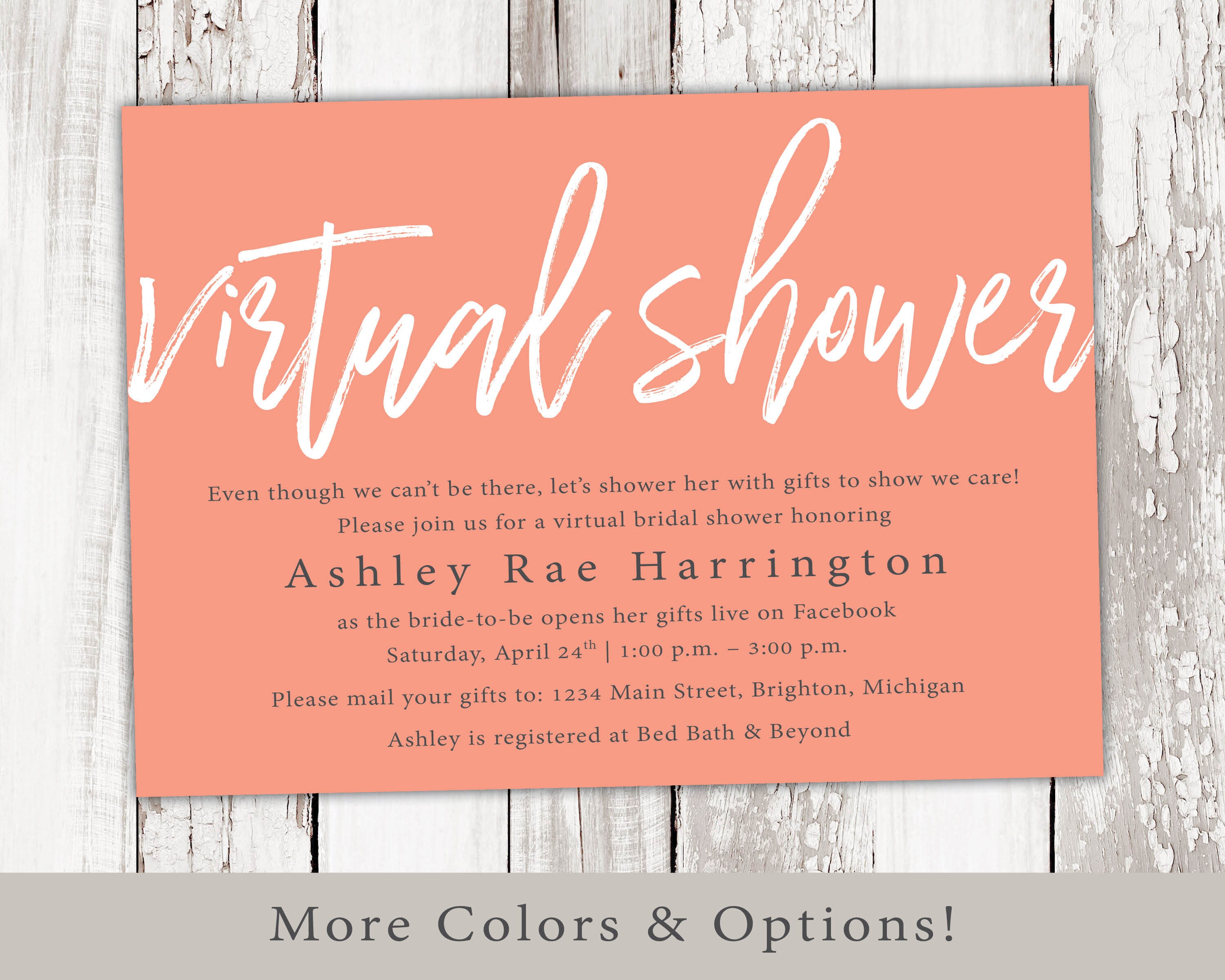 Virtual Bridal Shower Invitation Printable | Bridal Shower Virtual ...