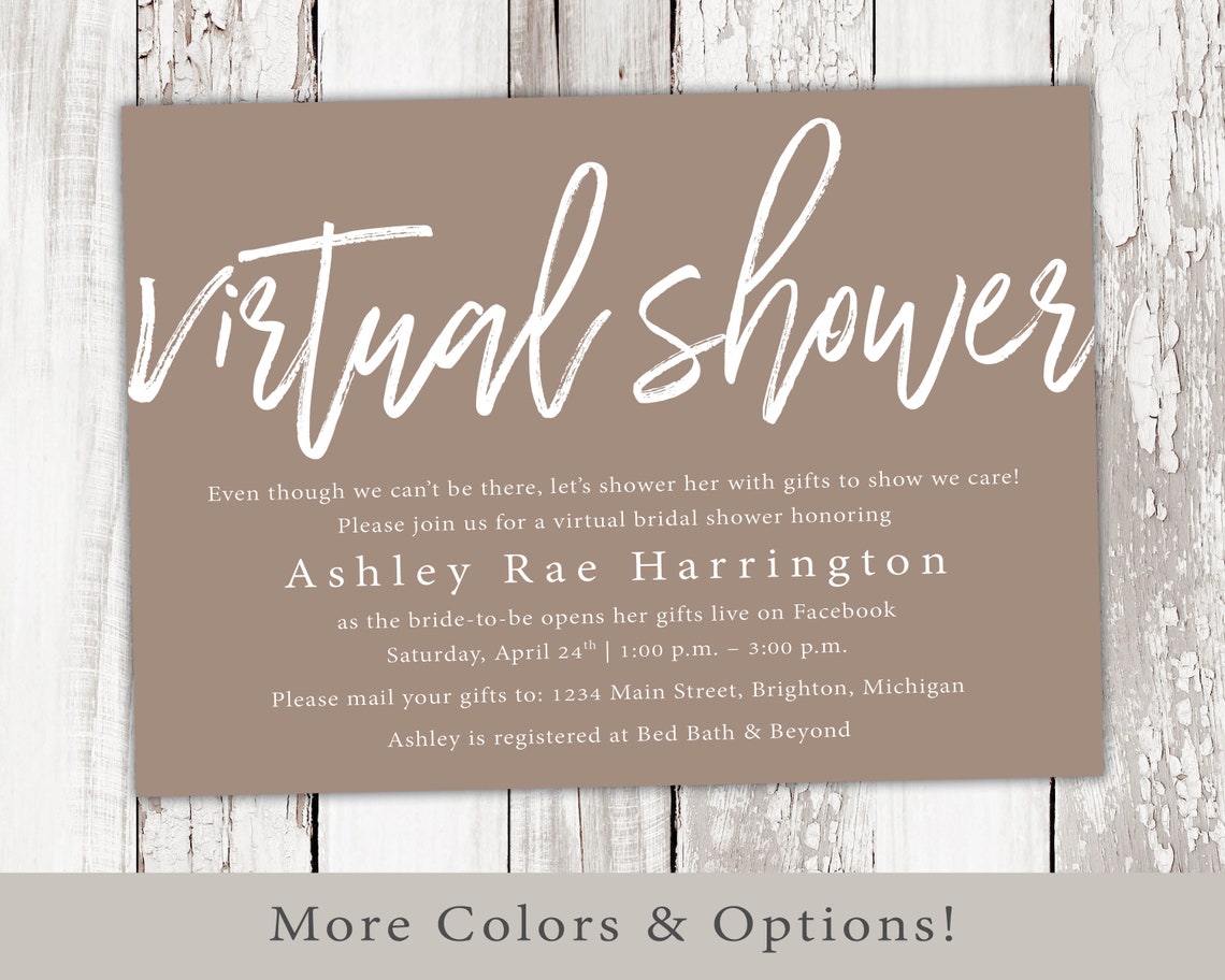 Virtual Bridal Shower Invitation Printable Bridal Shower | Etsy