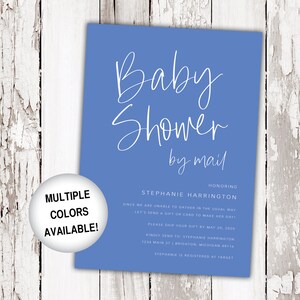 Baby Shower by Mail Invitation Printed or Digital File | Minimalist ...