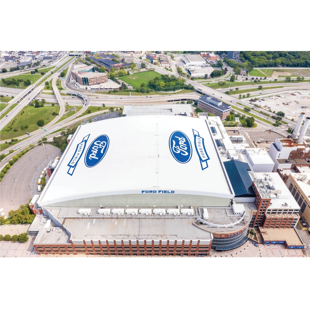 Ford Field Stadium Print Aerial View | Detroit Lions Photography Top ...
