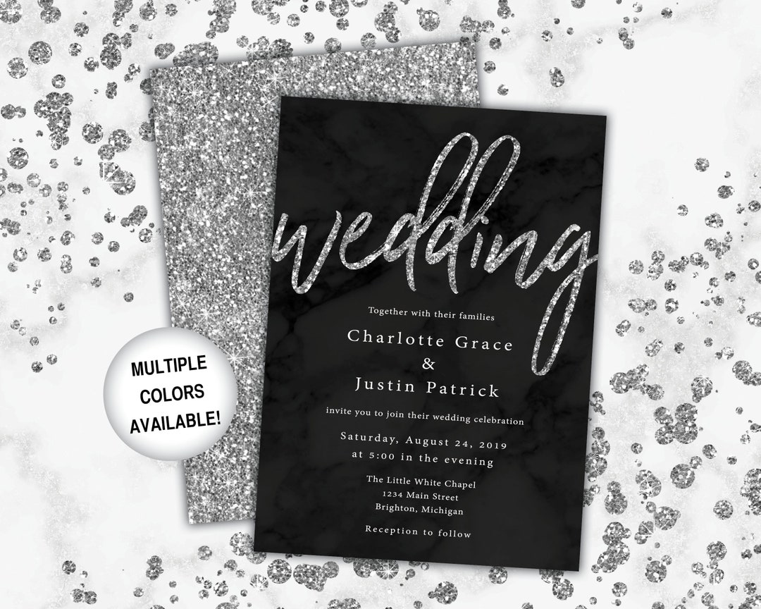 Silver Wedding Invitations | Printable Wedding Invitations Template ...