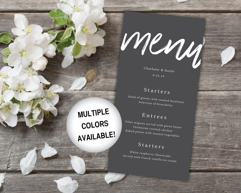 Blush Pink Wedding Menu Template | Wedding Menu Cards Printable Light ...