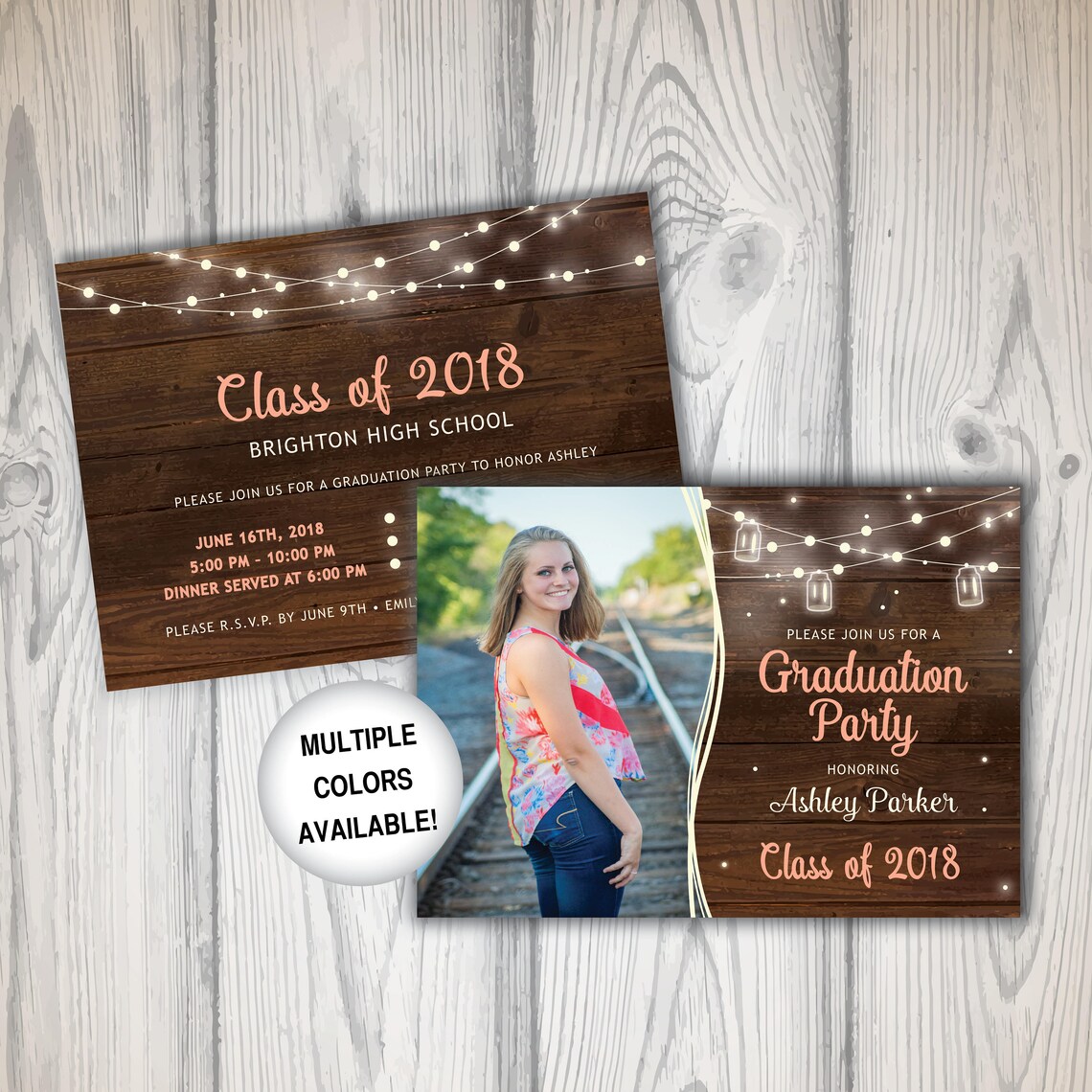 Rustic Graduation Party Invitation | Graduation Party Invitation With ...