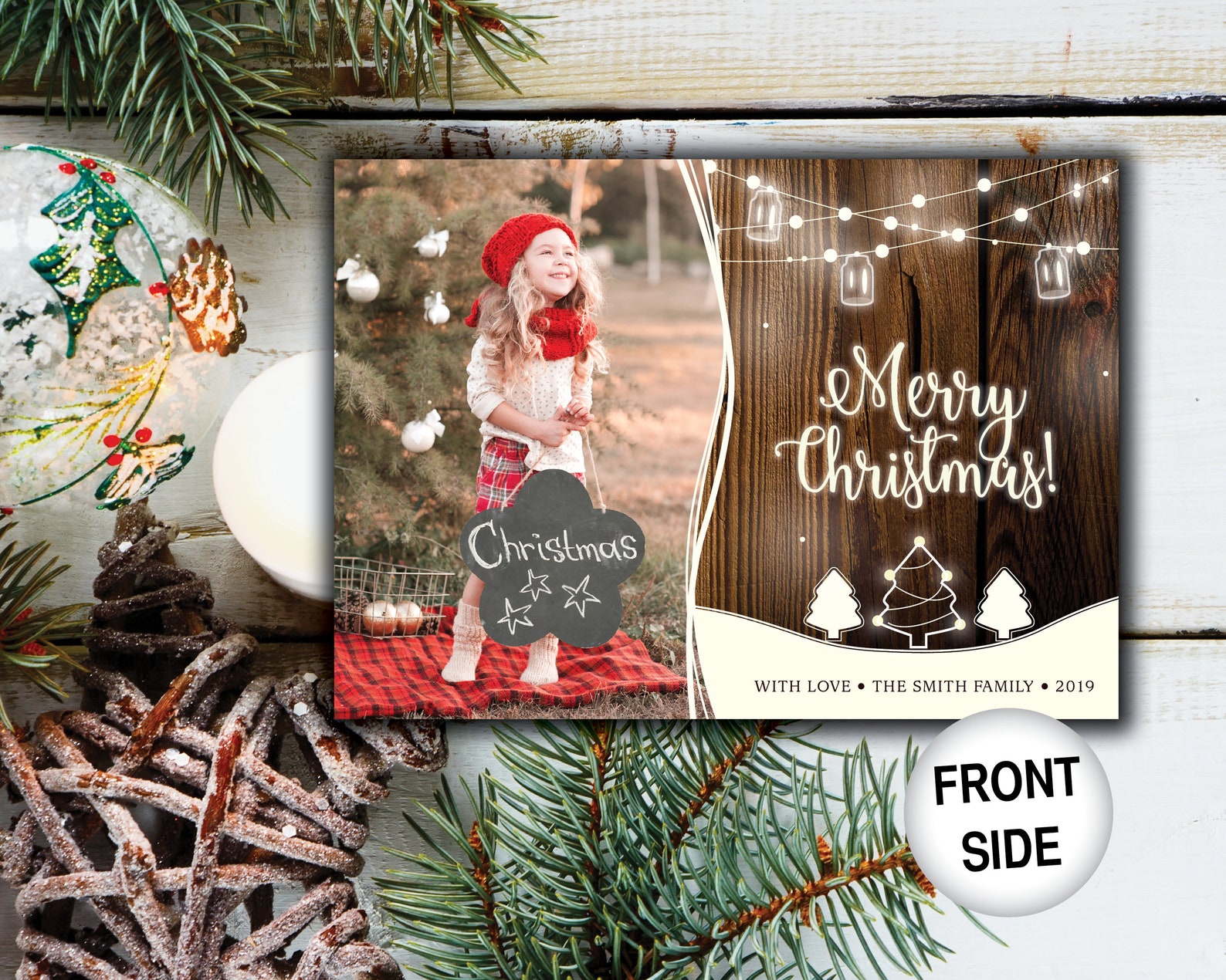 Rustic Christmas Card With Photos | Christmas Card Photo | Christmas ...
