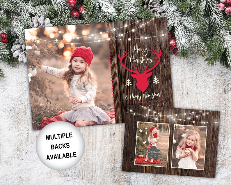 Rustic Christmas Card With Photo Christmas Card Photo - Etsy