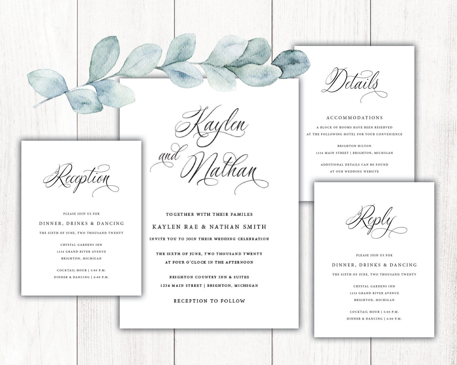 Script Wedding Invitations Printable Wedding Invitations | Etsy