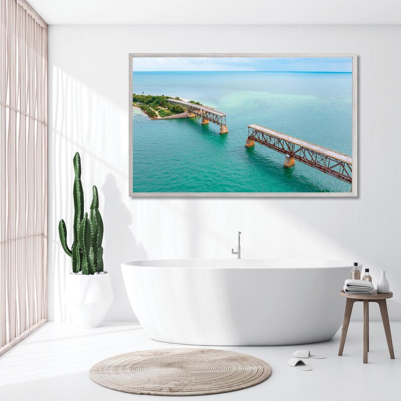 Bahia Honda State Park Camelback Bridge Aerial Photo, Close up Print of ...