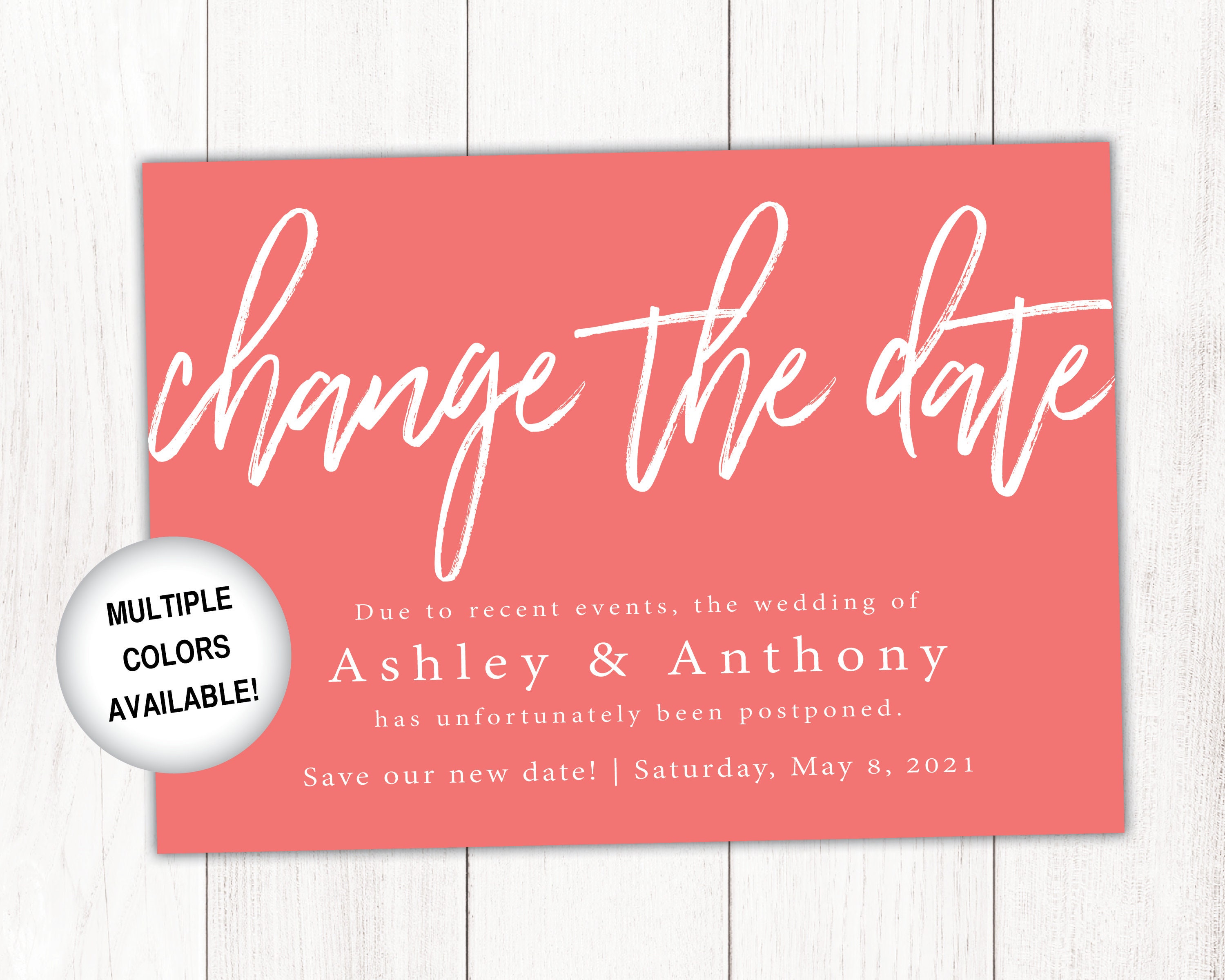 Change the Date Card Black and White | Change the Date Announcements ...