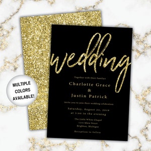 Gold Wedding Invitations Printable Wedding Invitations - Etsy