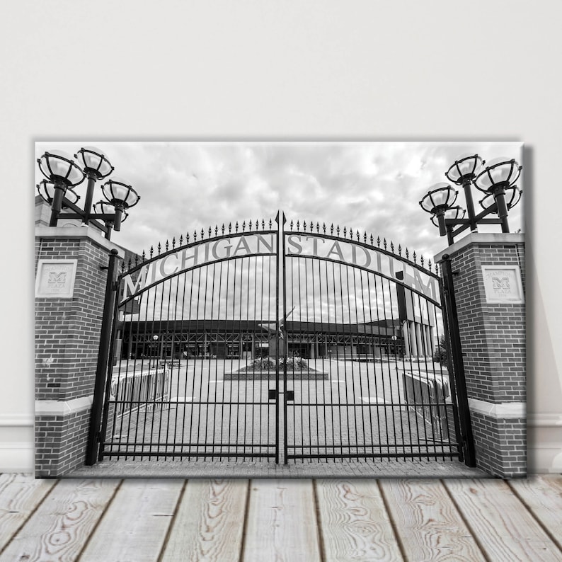 Michigan Stadium Gate Entrance Canvas U of M Gates Wall Art - Etsy