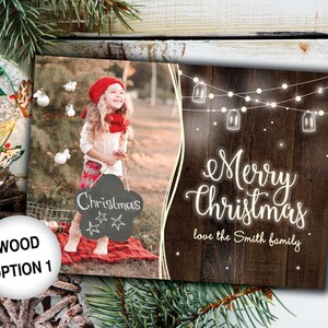 Rustic Christmas Card With Photo | Christmas Card Photo | Christmas ...
