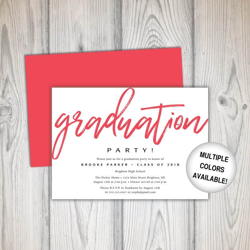 Graduation Invitation Without Picture - Etsy