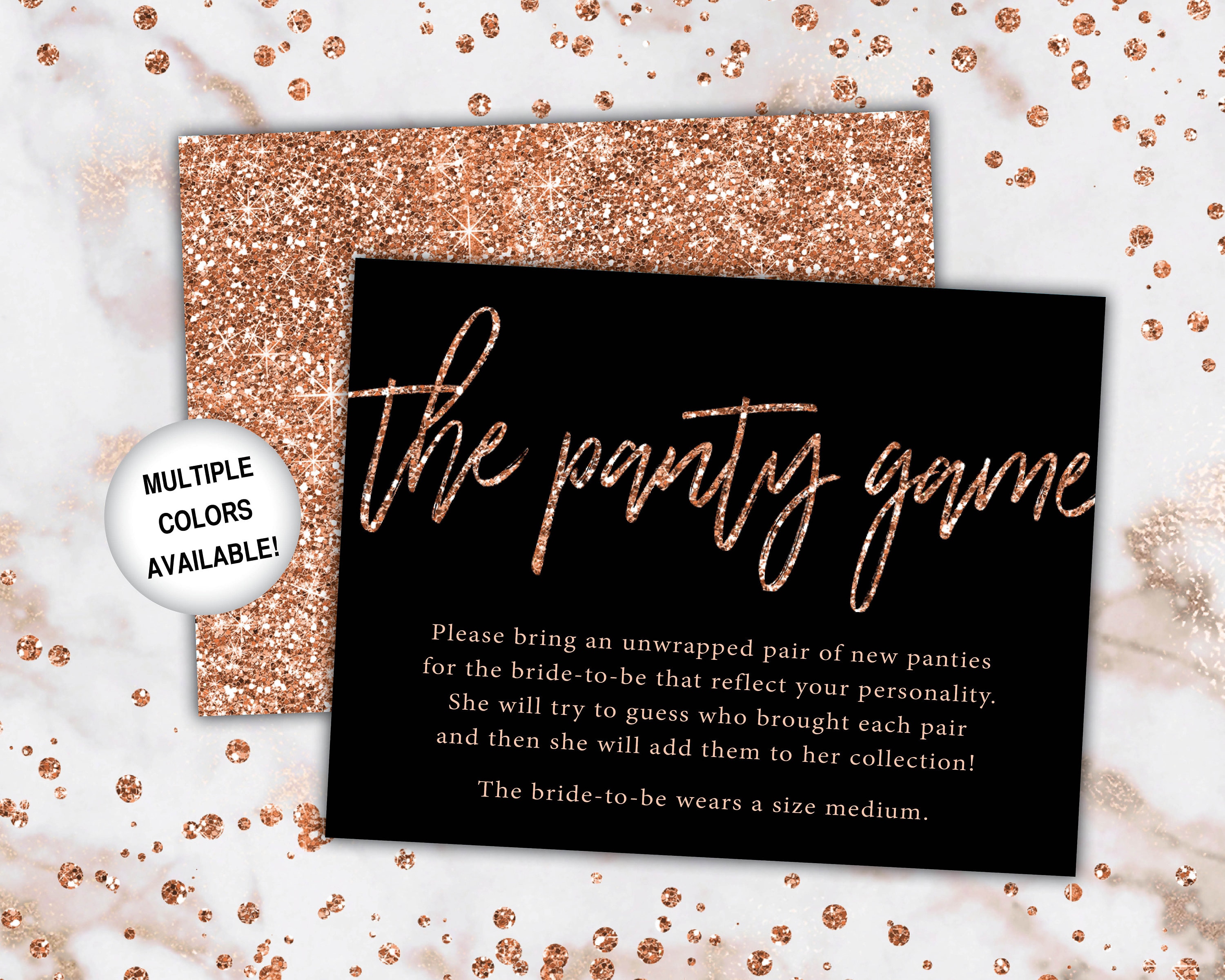 Paper & Party Supplies Printable Bachelorette Party The Panty Game Pink ...