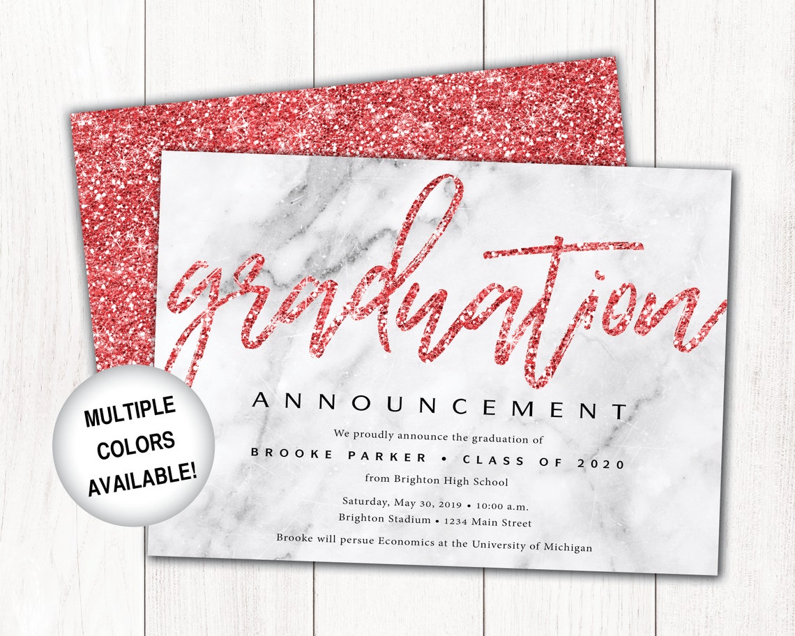 Red and Black Graduation Announcements | Grad Announcement Invitation ...