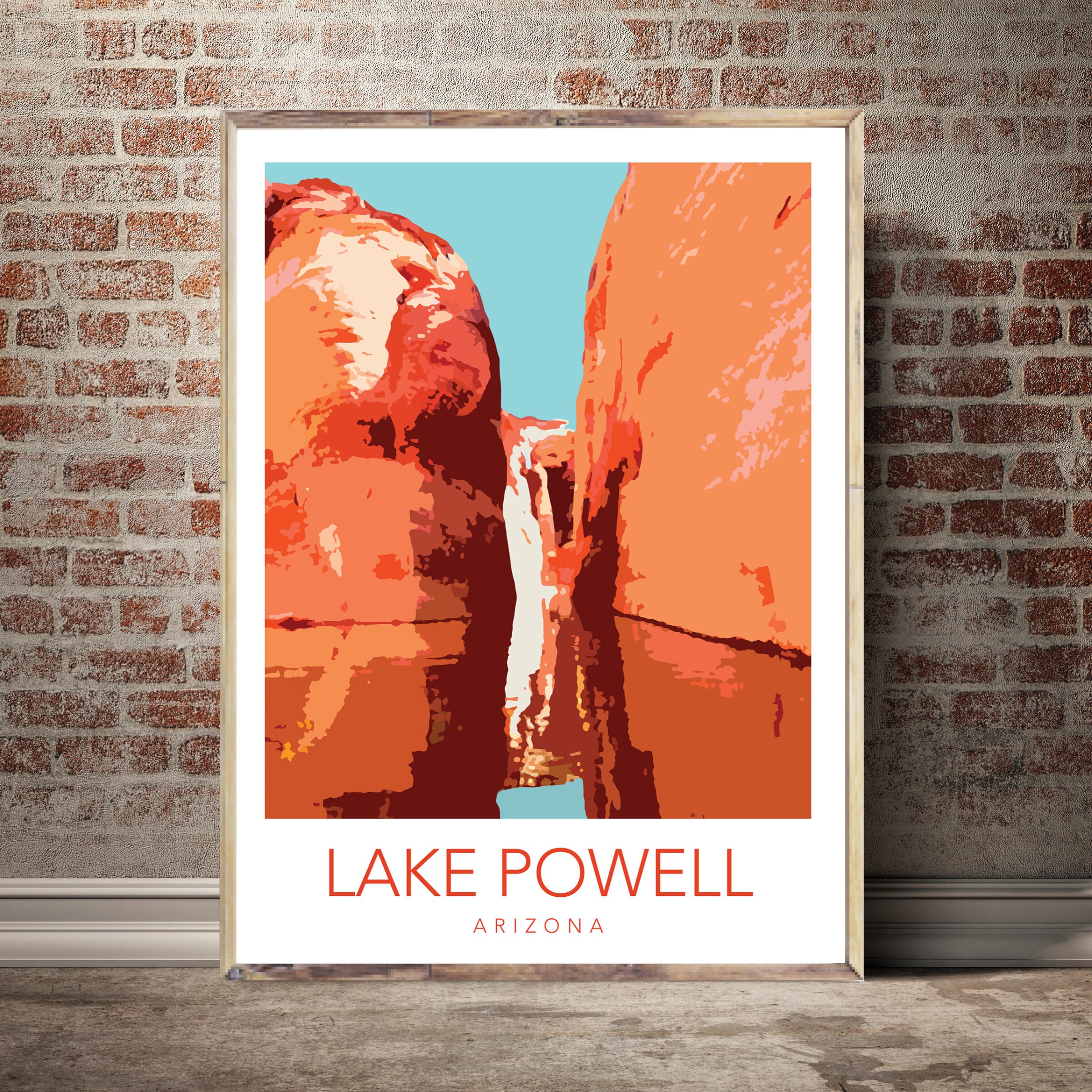 Lake Powell Poster | Retro Lake Powell Arizona Print, Antelope Canyon ...