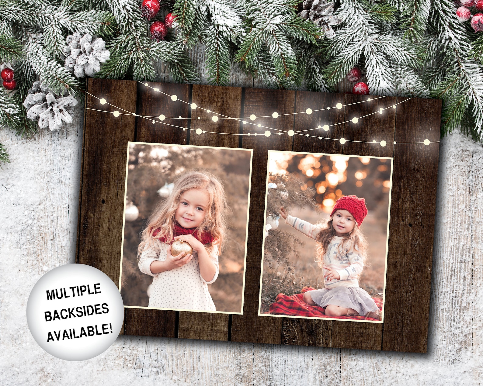Rustic Christmas Card With Photo Christmas Card Photo | Etsy