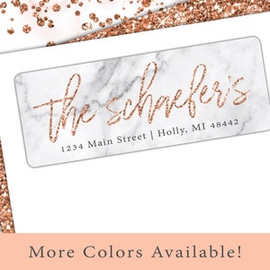 Rose Gold Return Address Labels | Simple Return Address Labels Rose ...
