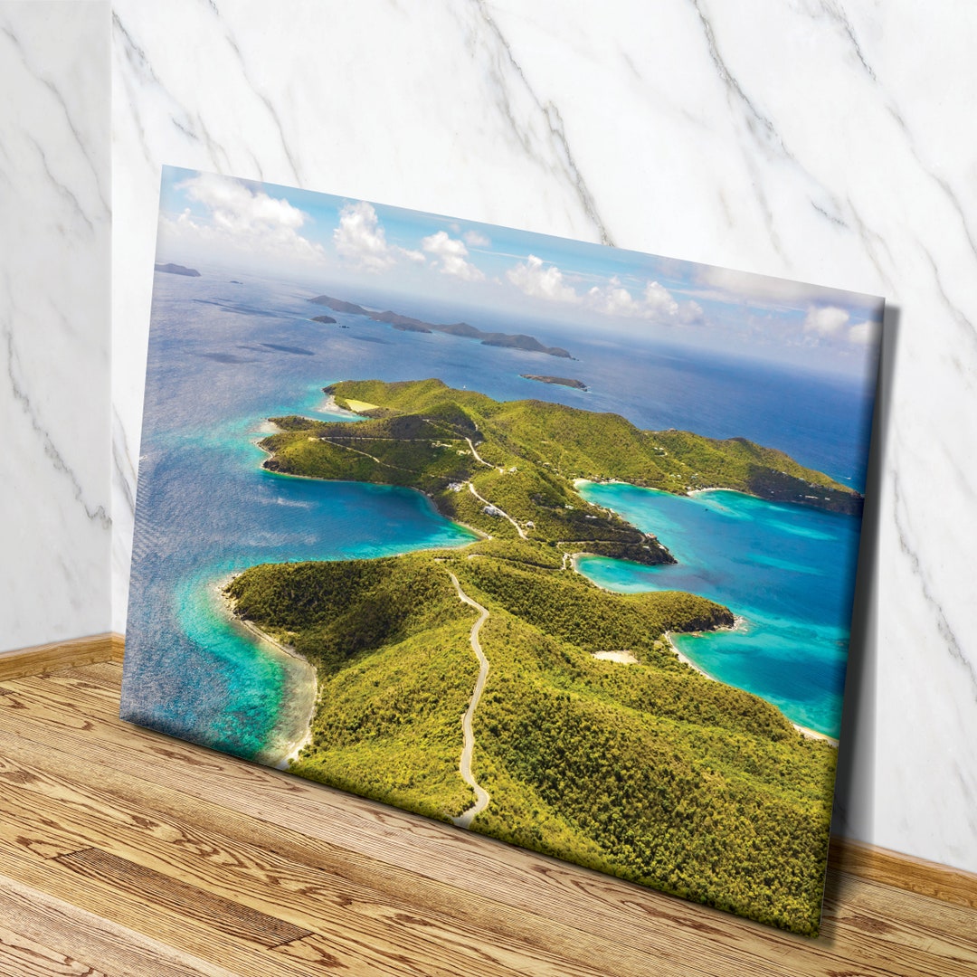 St John USVI East End Wall Art | St John Aerial View of Hurricane Hole ...