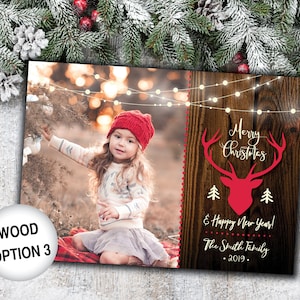 Rustic Christmas Card With Photo | Christmas Card Photo | Christmas ...