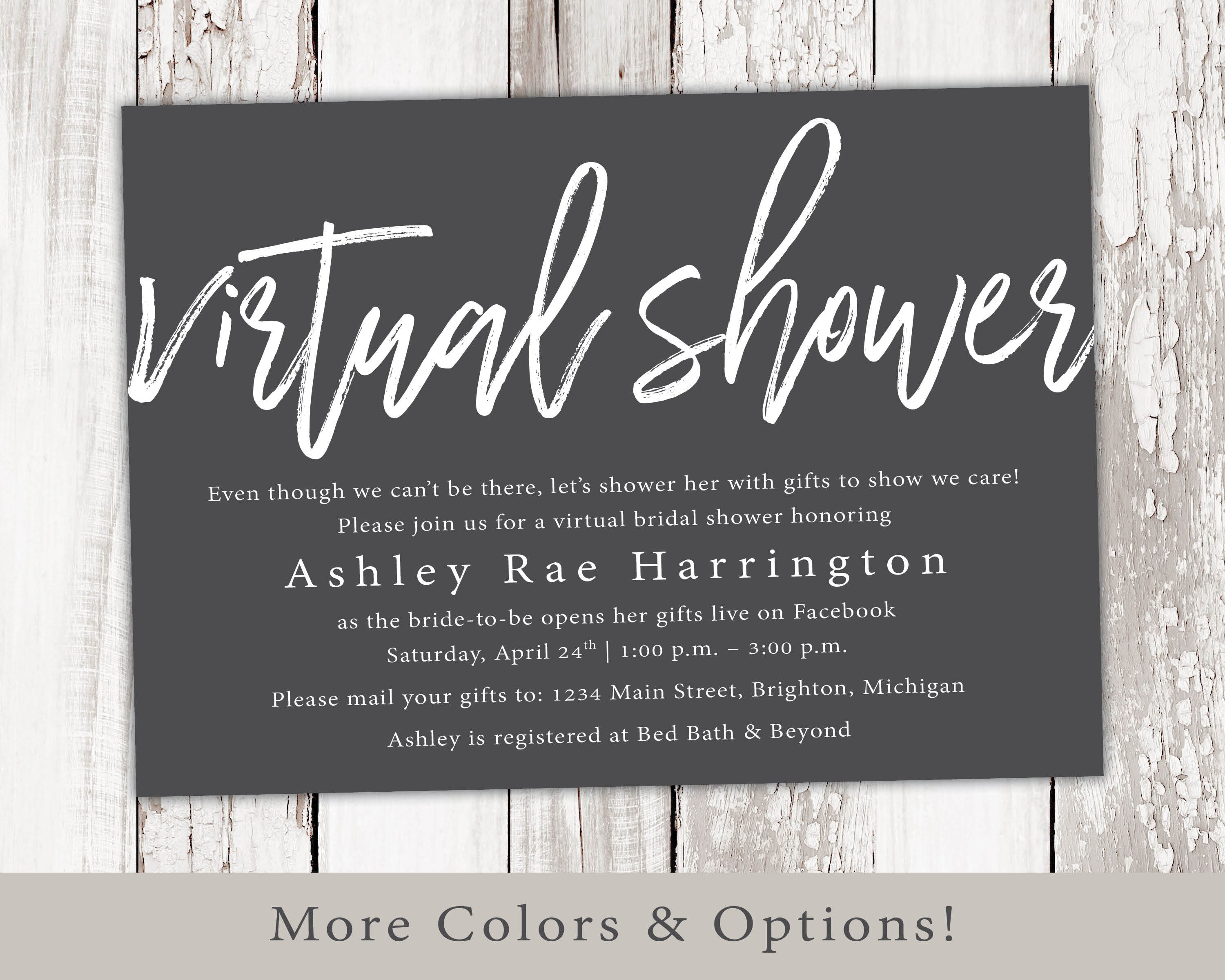 Virtual Bridal Shower Invitation Printable | Bridal Shower Virtual ...