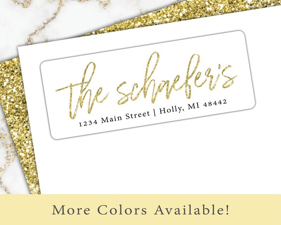 Gold Return Address Labels Simple Return Address Labels Gold | Etsy