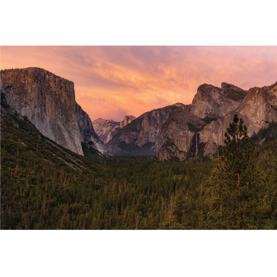 Yosemite Tunnel View Sunset Photography Wall Art Sunset in | Etsy