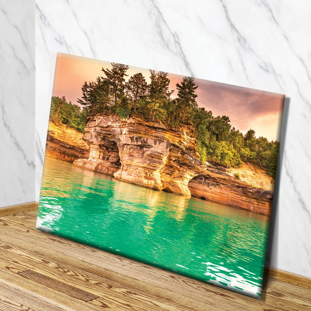 Pictured Rocks Sunset Canvas Wall Decor | Michigans UP Photography ...