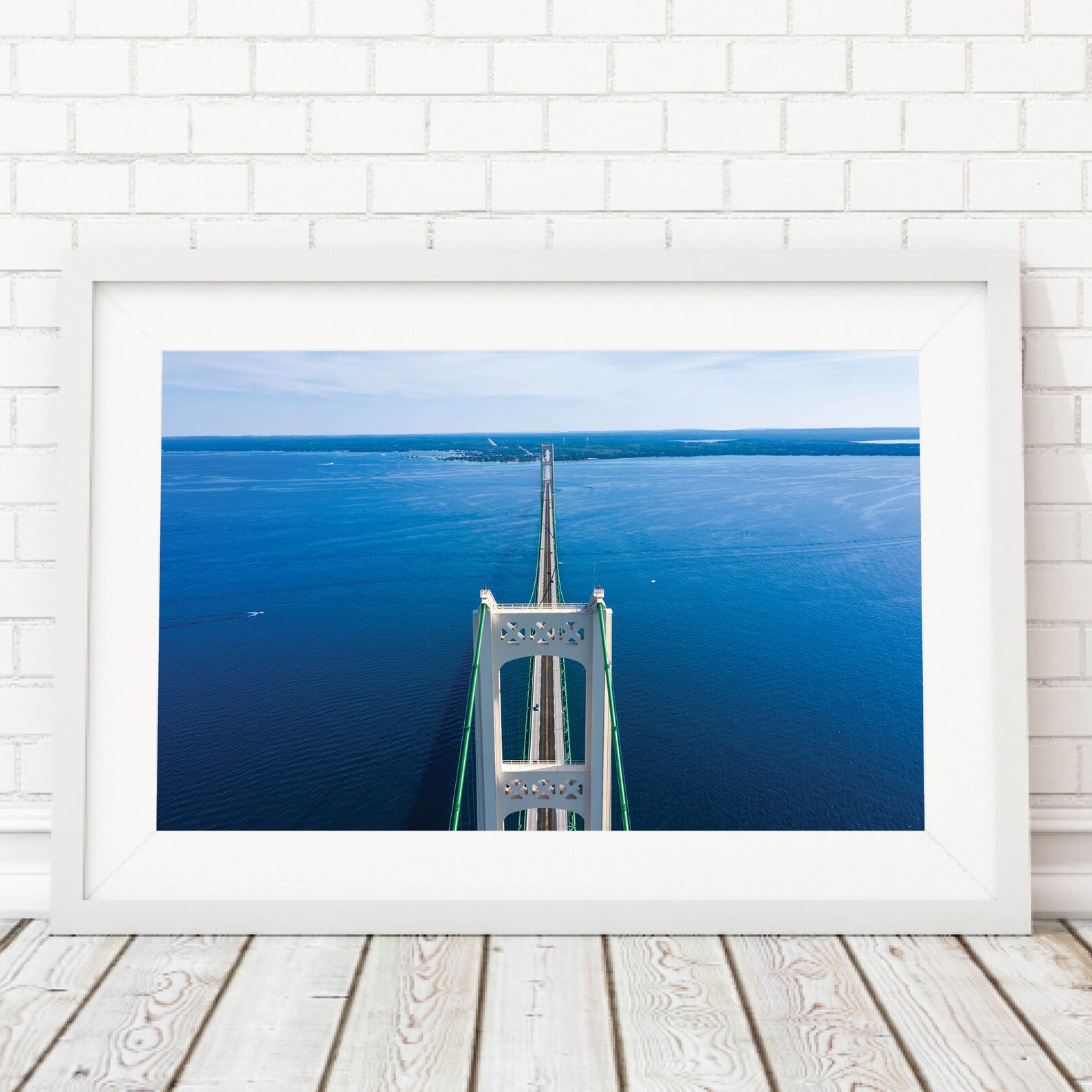 Mackinac Bridge Aerial View Print Mackinac Bridge Landscape | Etsy