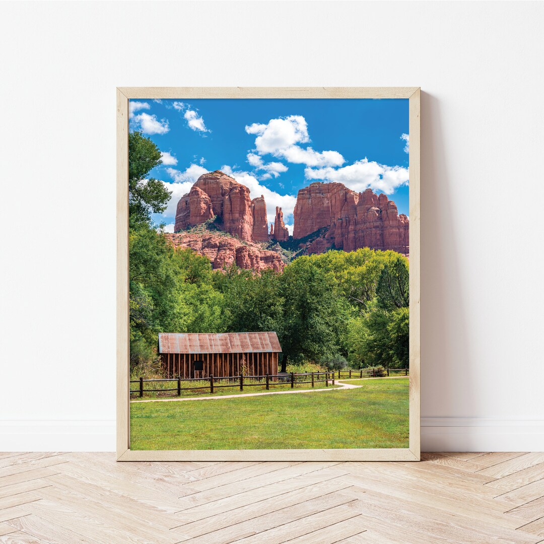 Cathedral Rock, Sedona Photography, Water Wheel and Barn at Cathedral ...