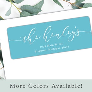 Return Address Label Sheets With Script Font | Simple Return Address ...