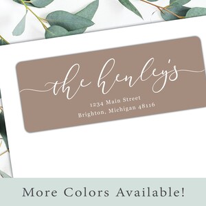 Return Address Label Sheets With Script Font | Simple Return Address ...