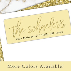 Gold Return Address Labels Simple Return Address Labels Gold Glitter ...