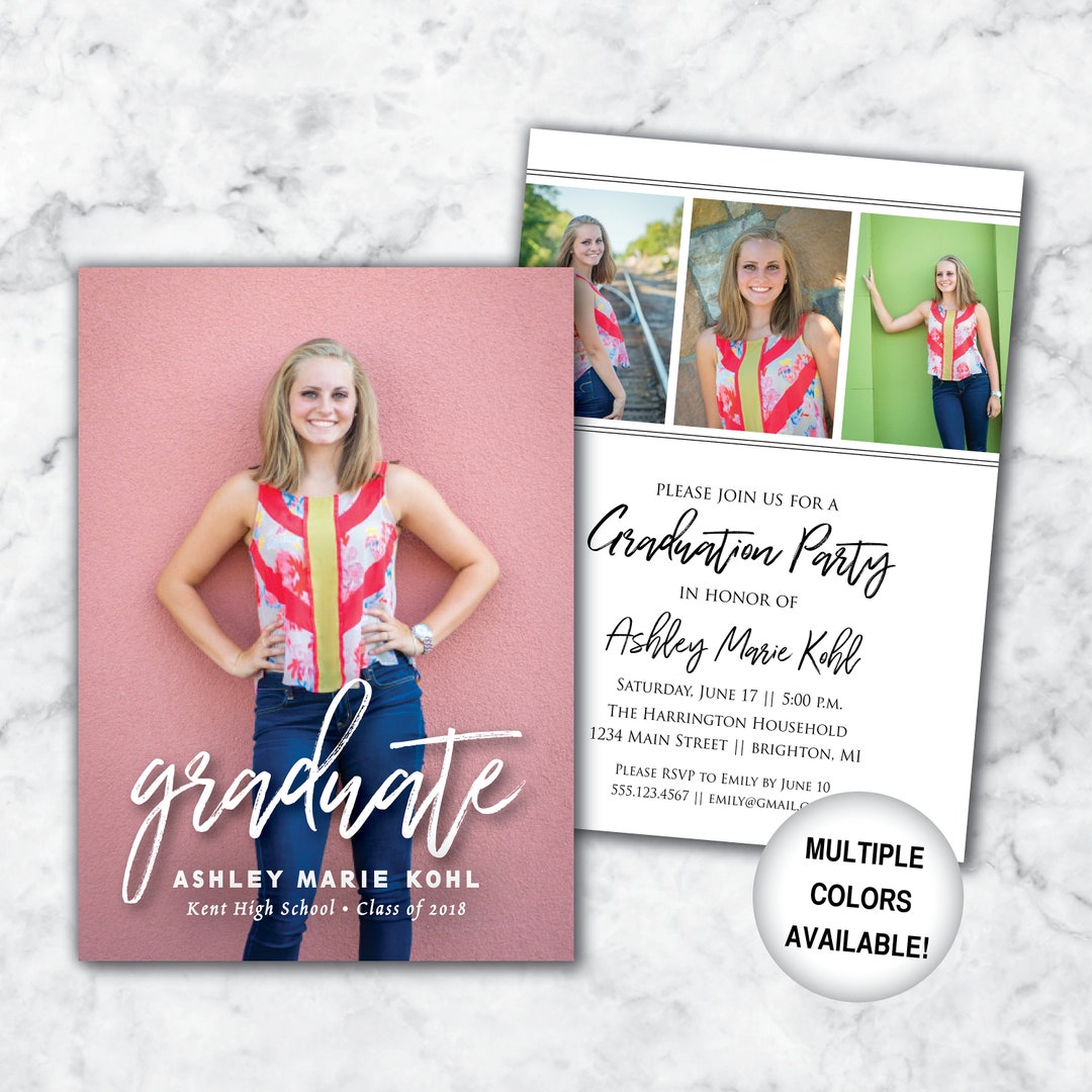 Graduation Party Invitation With Pictures | Graduation Party Invite ...