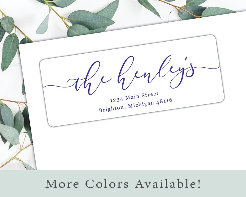 Return Address Label Sheets With Script Font Simple Return | Etsy