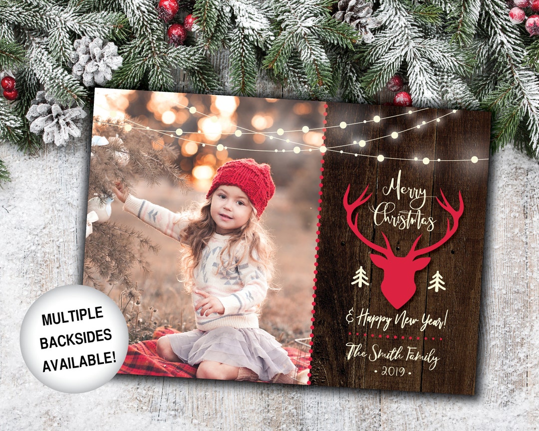 Rustic Christmas Card With Photo | Christmas Card Photo | Christmas ...