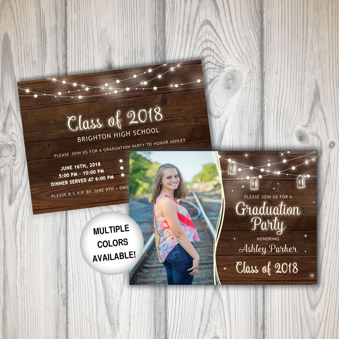 Rustic Graduation Party Invitation | Graduation Party Invitation With ...