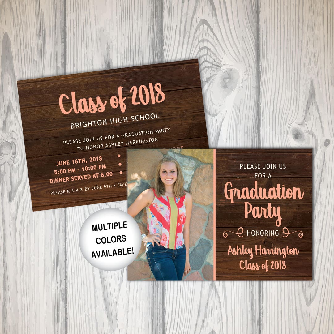 Rustic Graduation Party Invitation | Graduation Party Invitation With ...