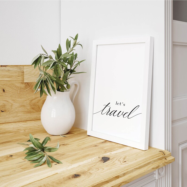 Printable Travel Quotes Let's Travel Sign Travel Wall - Etsy